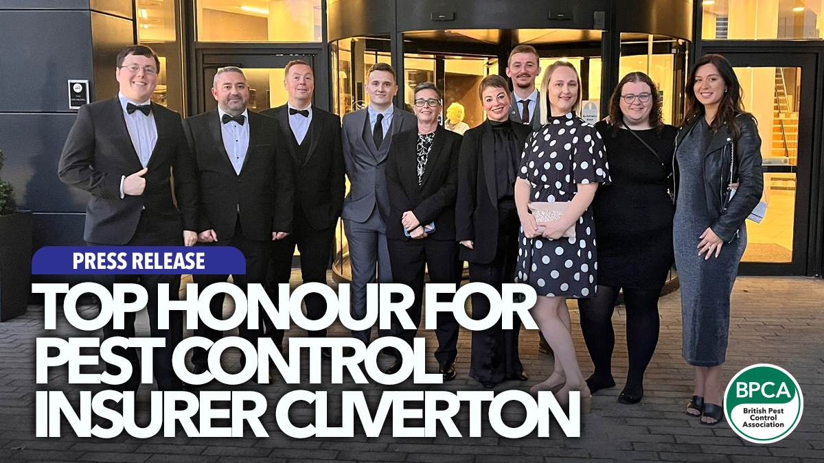 Top honour for pest control insurer Cliverton